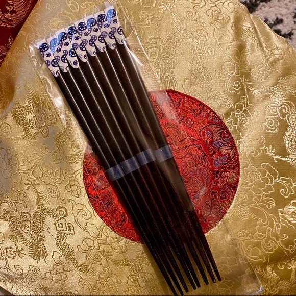 Kitchen | New Lotus Root Pattern Japan Chopsticks Set Of 4 | Poshmark